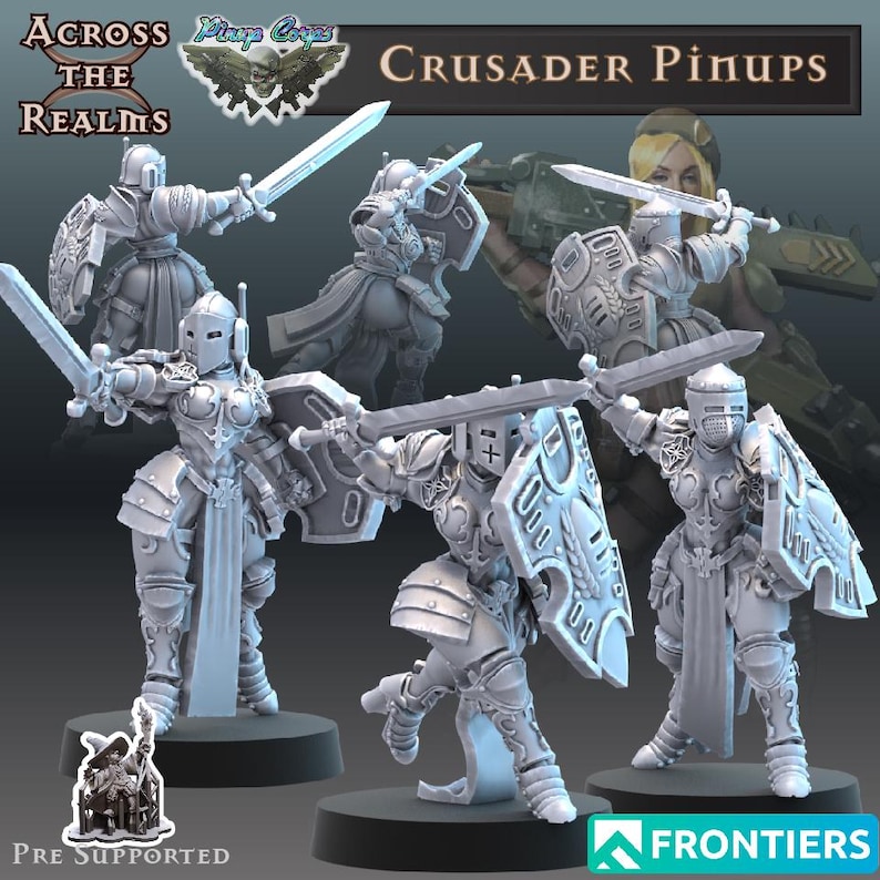 Crusader Pinup Miniatures | Across the Realms - Etsy