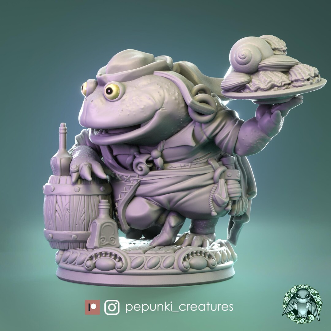 Frog Chef | Tabletop Miniature | Pepunki Creatures - Etsy