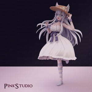 Wolf Girl Model Kit | 3D Resin Printed Figurine | Pink Studio - Etsy