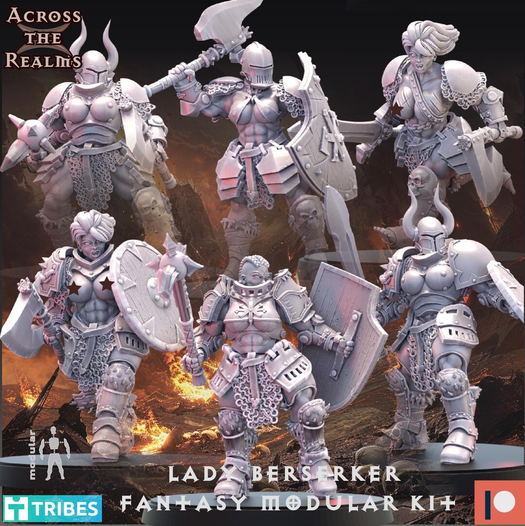 Lady Berserker Fantasy Modular Kit | Across the Realms - Etsy