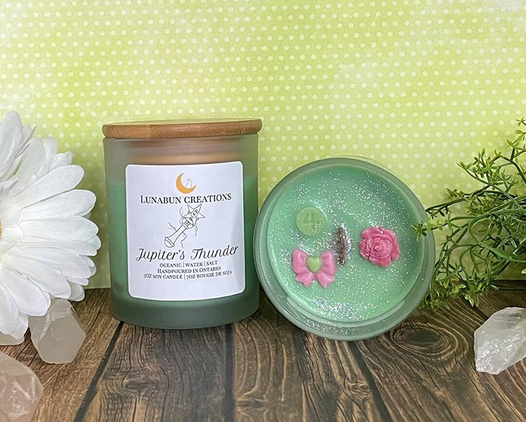 Jupiter’s Thunder | Anime Inspired Natural Soy Wax Candle | Glitter ...