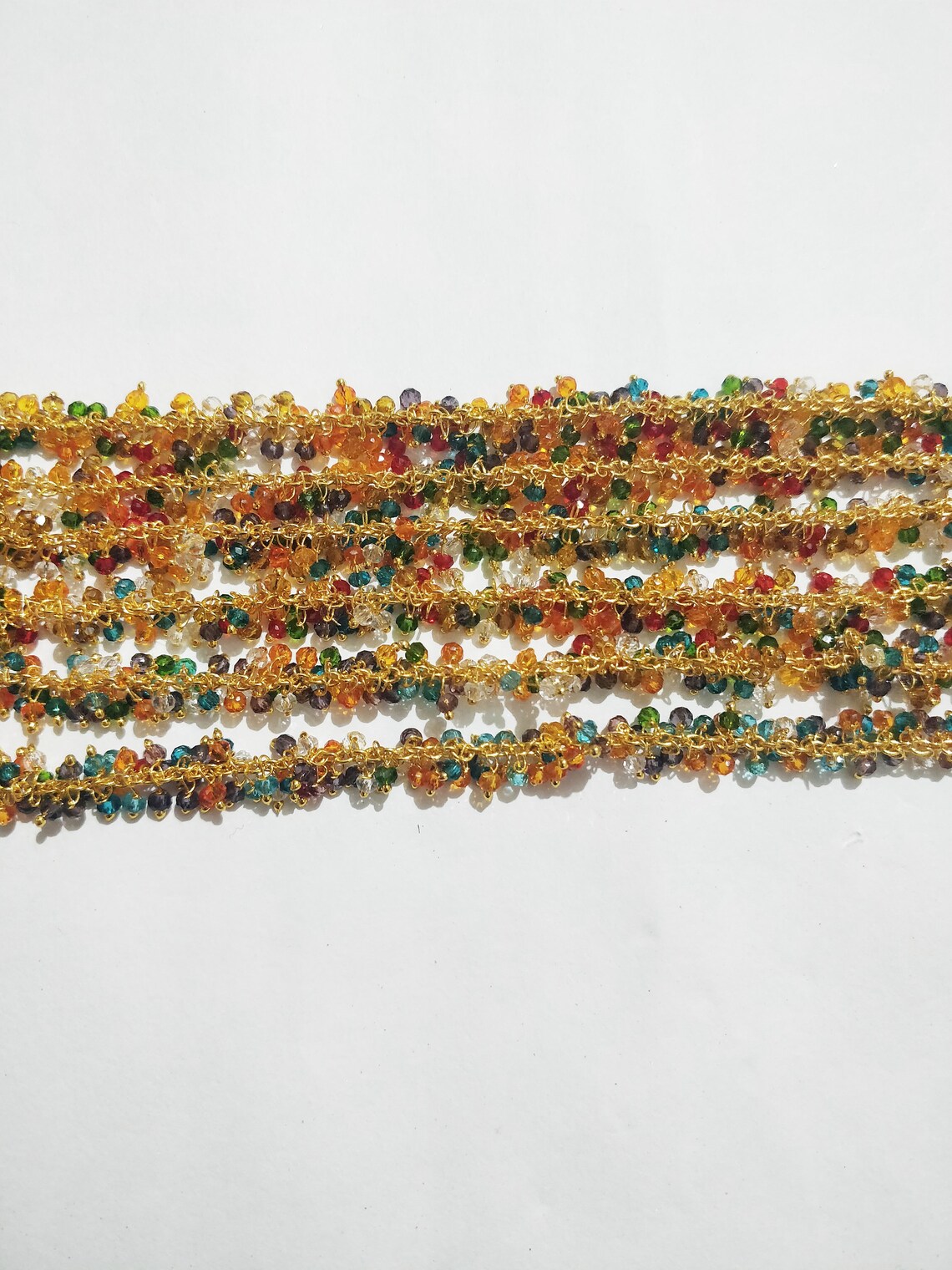 Multi Crystal Bead Thick Rosary Chain. Beaded Chain. Rope Chain ...