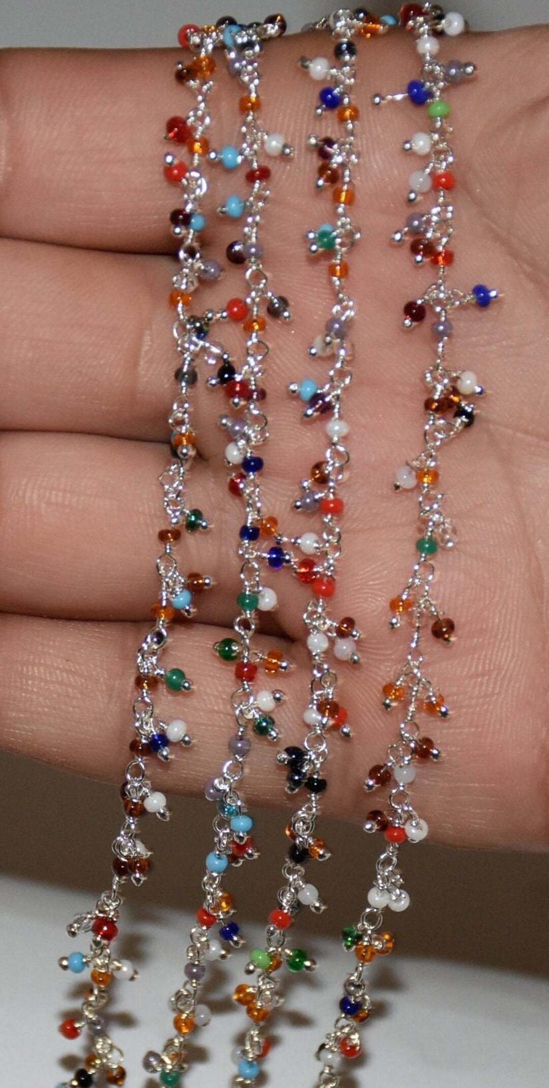 Multi Glass Beads Cluster Rosary Chain, Beaded Beads Rosary, Cluster ...