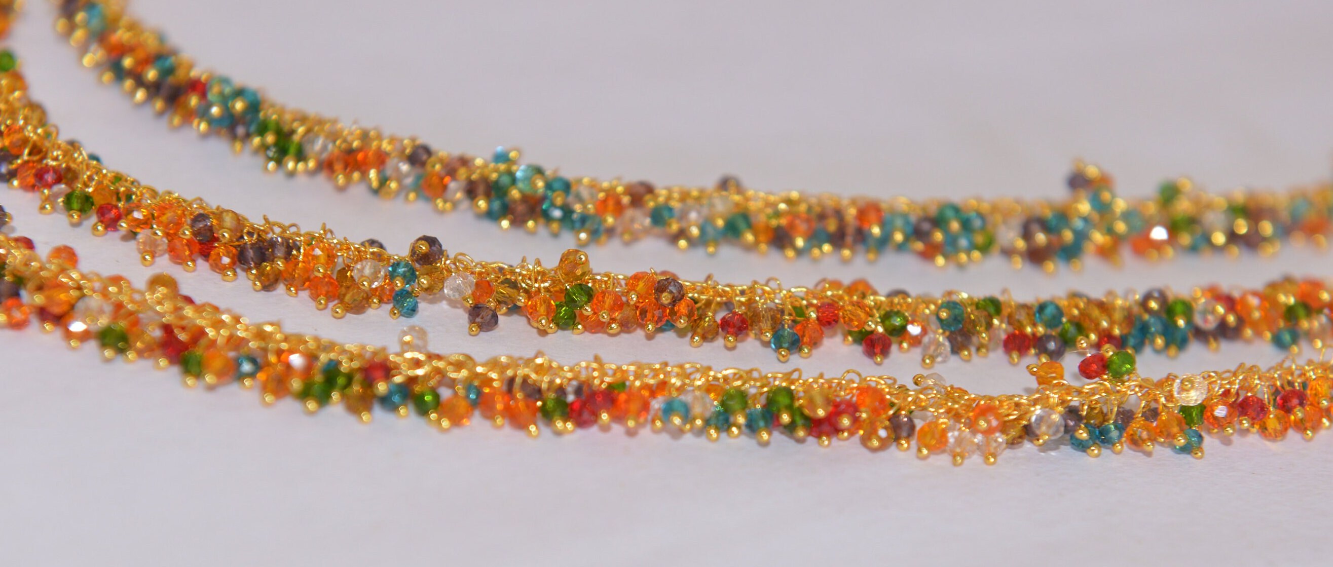 Multi Crystal Bead Thick Rosary Chain. Beaded Chain. Rope Chain ...