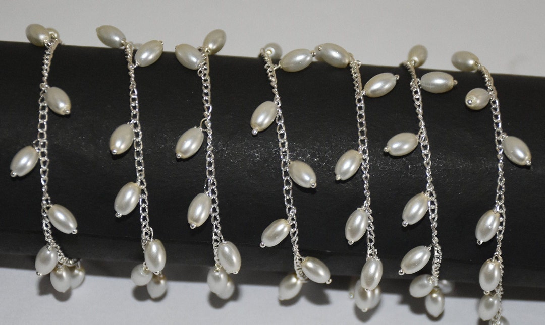 Rise Pearl Dangling Silver Plated Cluster Rosary Beaded - Etsy