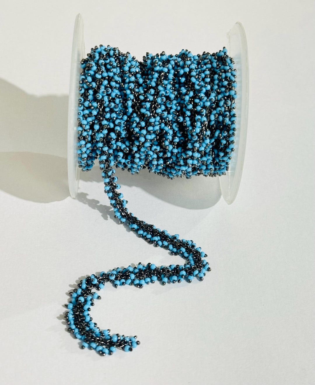 2mm Turquoise Glass Bead Thick Rosary Chain, Beaded Beads Rosary ...