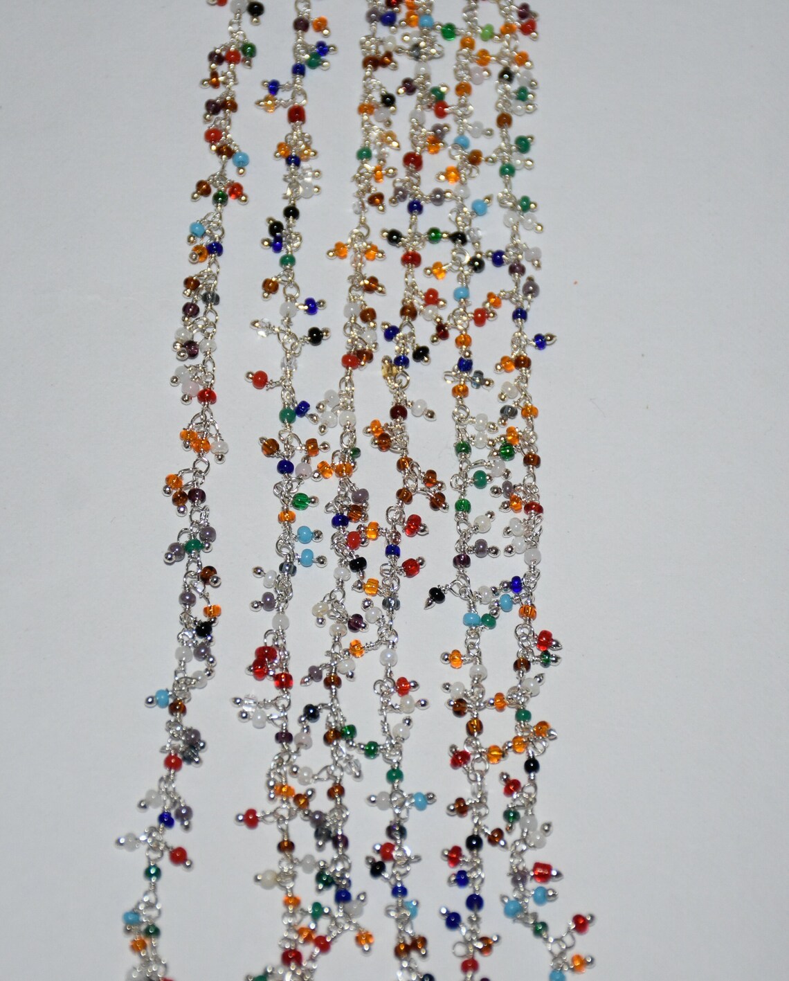 Multi Glass Beads Cluster Rosary Chain, Cluster Dangle Chain, Wire ...