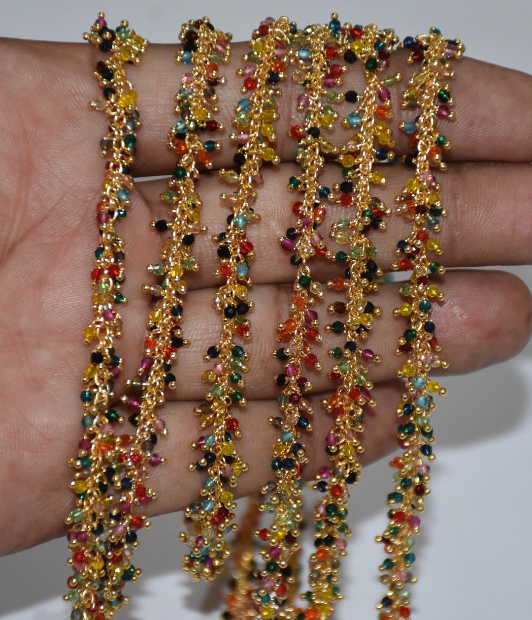 Gold Plated Multi Hydro Beads Thick Rosary Chain, Grapes Chain, Beaded ...