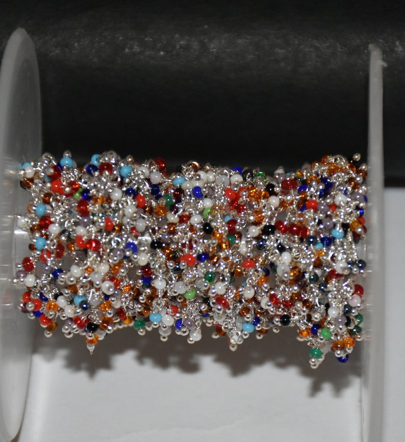 Multi Glass Beads Cluster Rosary Chain, Cluster Dangle Chain, Wire ...