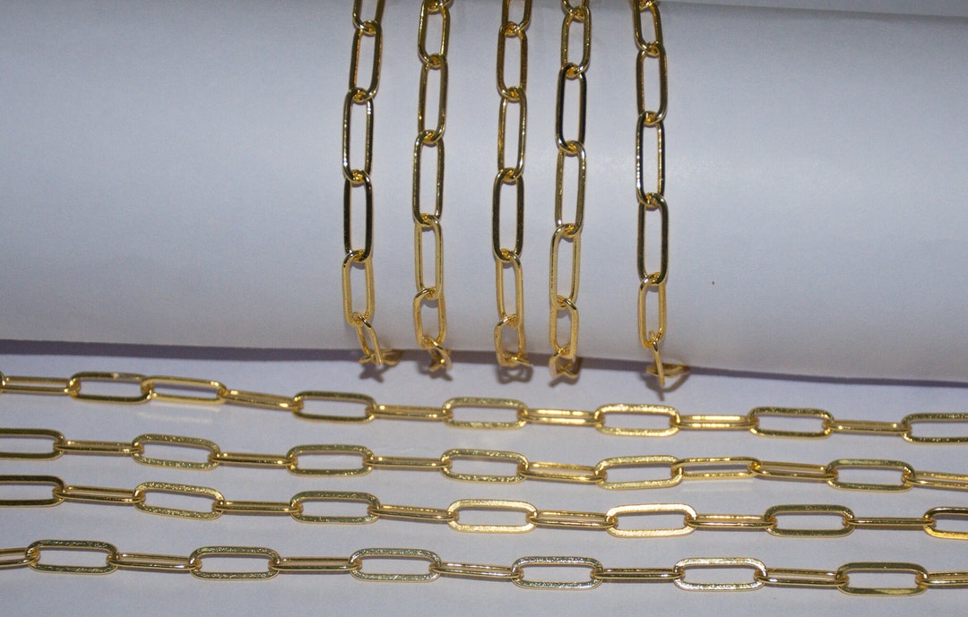 Gold Plated Chain Roll Chain, Necklace Chain, Jewelry Making, Jewelry ...