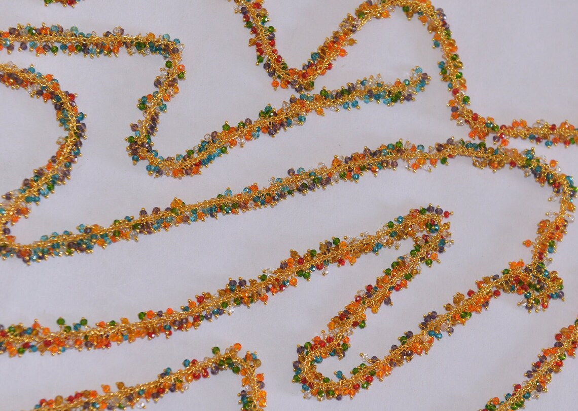 Multi Crystal Bead Thick Rosary Chain. Beaded Chain. Rope - Etsy