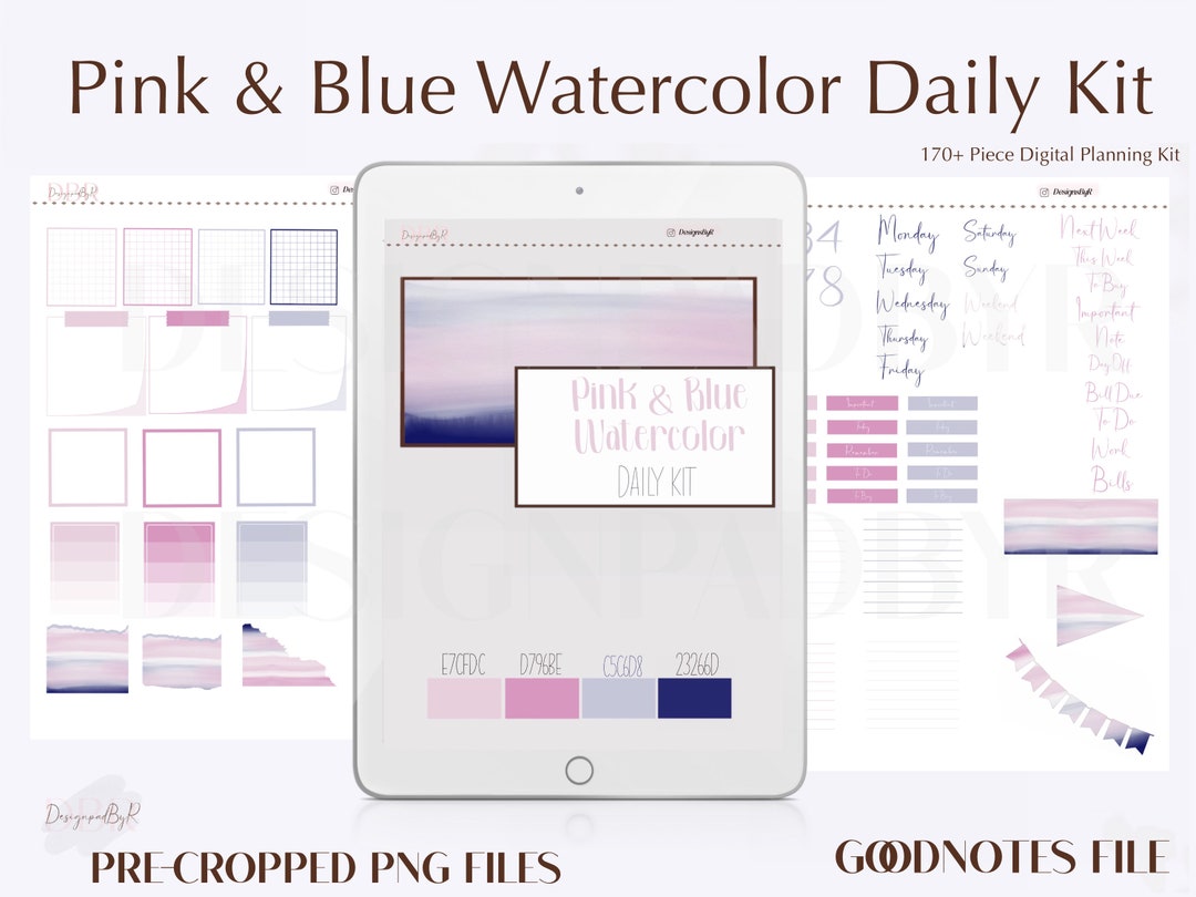 Digital Planner Sticker Kit/ Pre-cropped Stickers / Goodnotes / PNG ...