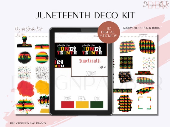 Juneteenth Deco Digital Sticker Book Goodnotes 5 Stickers - Etsy