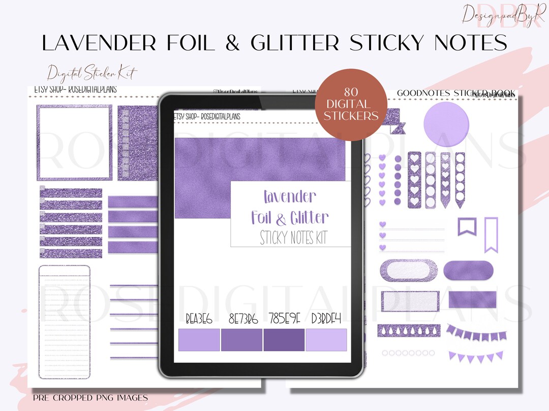 Lavender Sticky Notes Digital Planning Digital Planner - Etsy