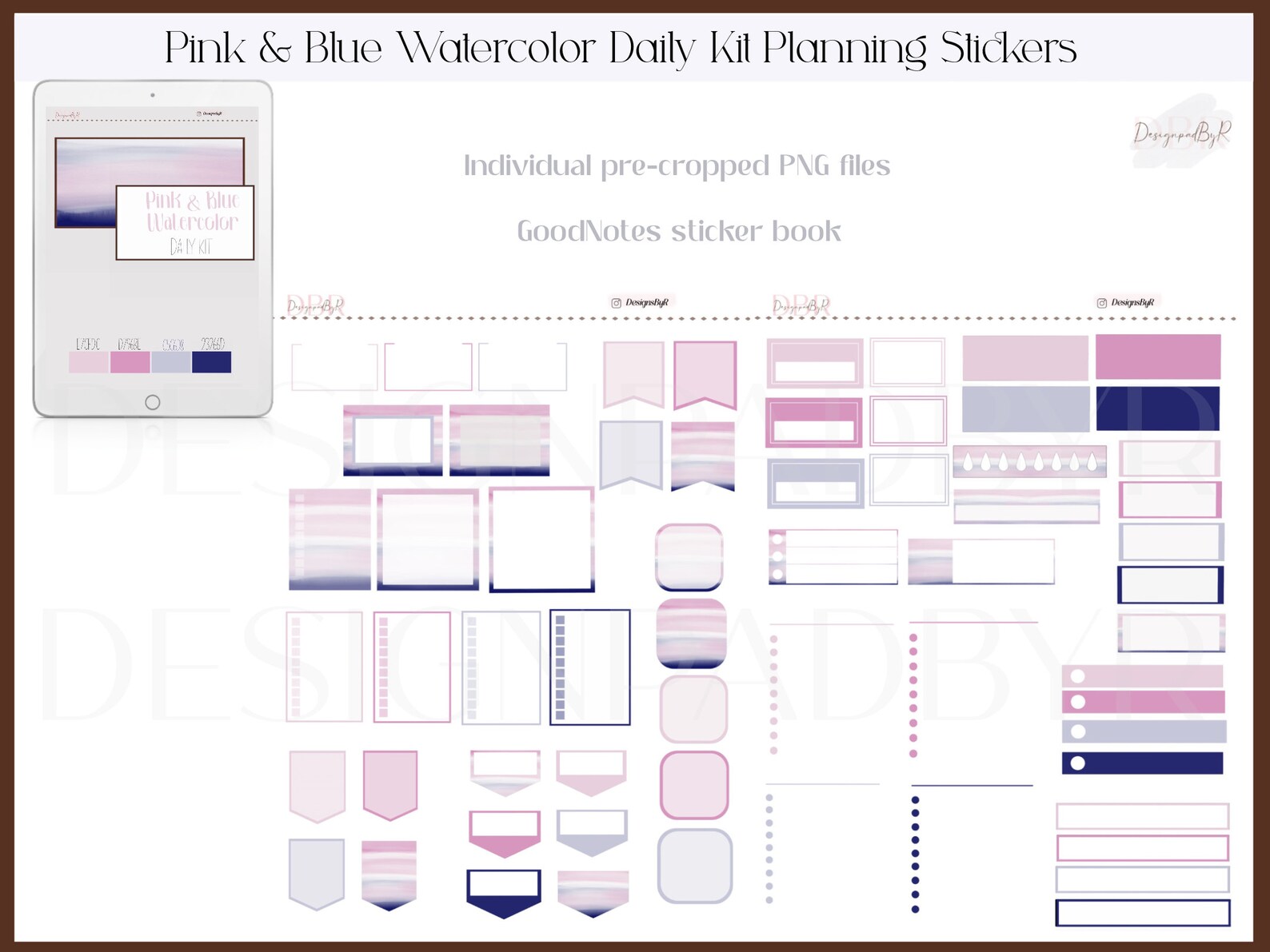 Digital Planner Sticker Kit/ Pre-cropped Stickers / Goodnotes / PNG ...