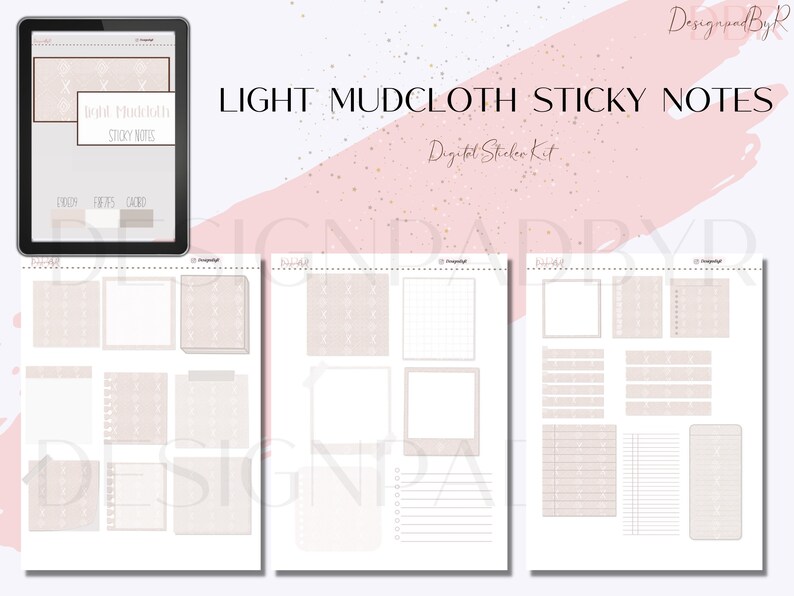 Digital Sticky Note, Digital Planner Sticker Kit, Pre Cropped PNG ...