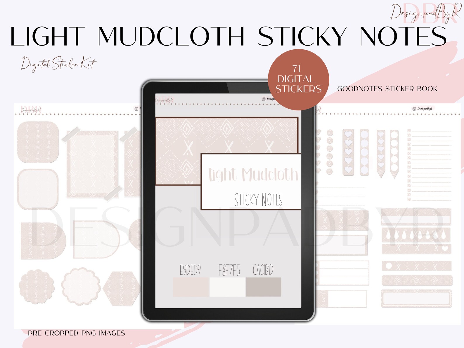 Digital Sticky Note, Digital Planner Sticker Kit, Pre Cropped PNG ...