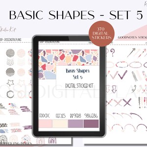 Basic Shapes Digital Planner Stickers, Set 5,digital Planner Sticker ...