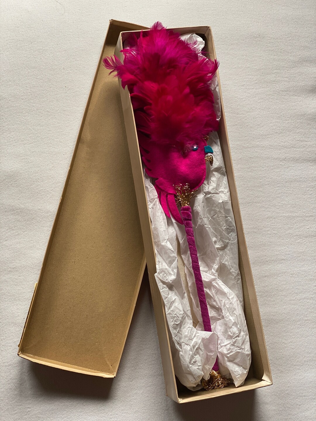 Super Rare and Unique Pink Parrot Cocktail Duster. Barbie. Mid Century ...