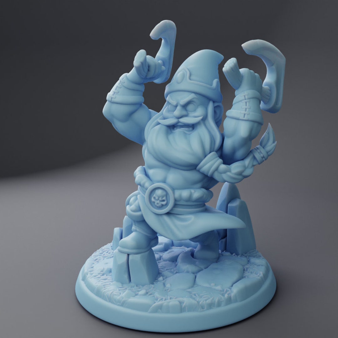 Gumdrop the Gnome Barbarian, 3D Printed Mini (STL by Twin Goddess ...