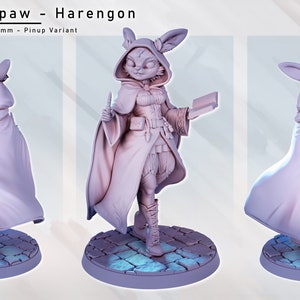Elowen Softpaw, Harengon Mage, 3D Printed Mini (STL by GAZ Minis) - Etsy