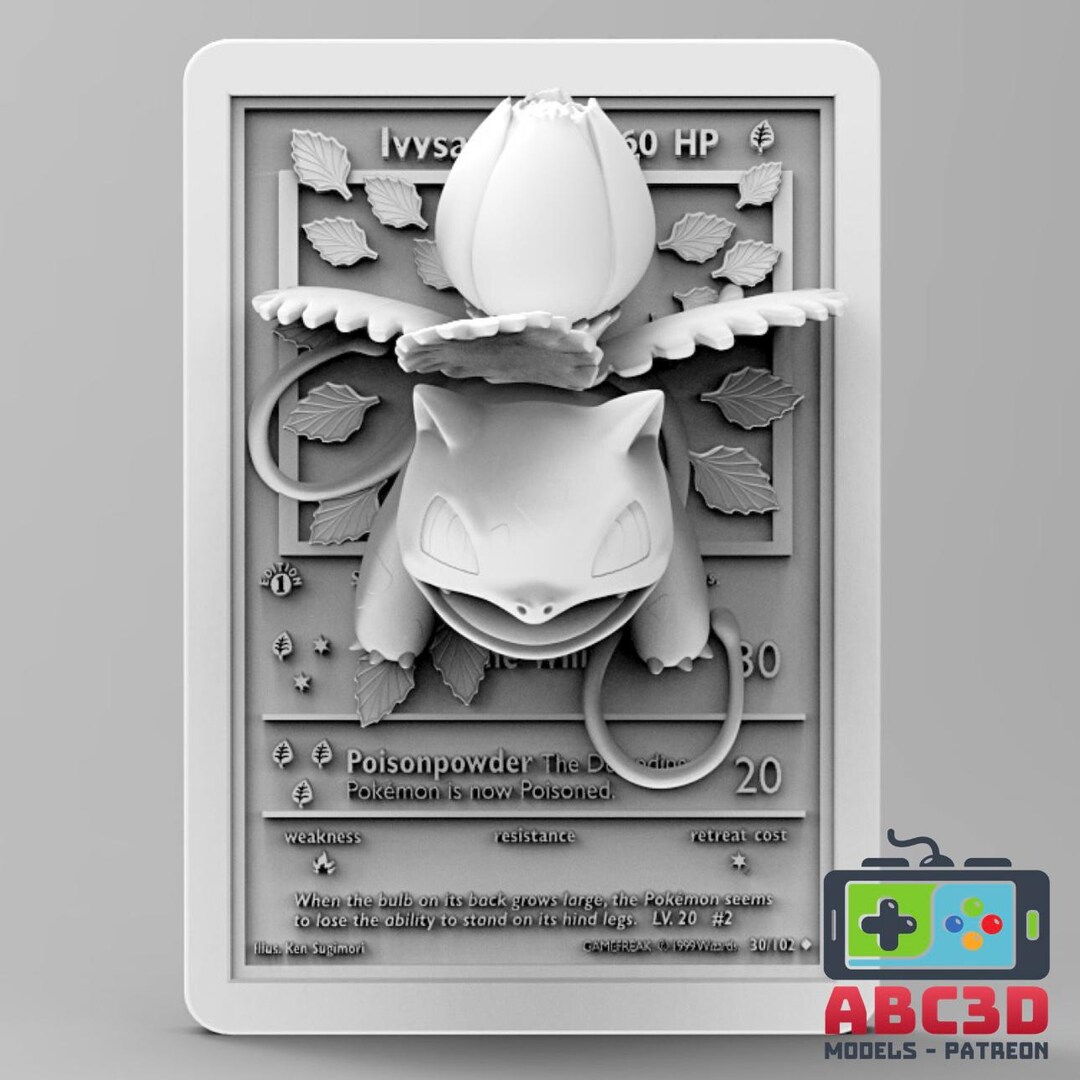 Ivysaur, 3d Printed Collectible Card (model by ABC3D Models) - Etsy