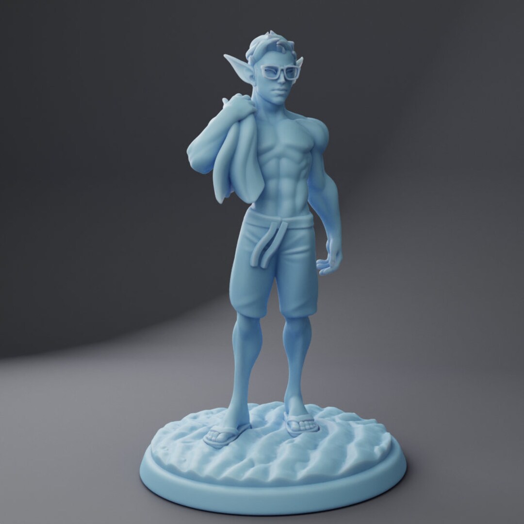 Beach Ascii, the Elf, 3D Printed Mini STL by Twin Goddess Miniatures - Etsy