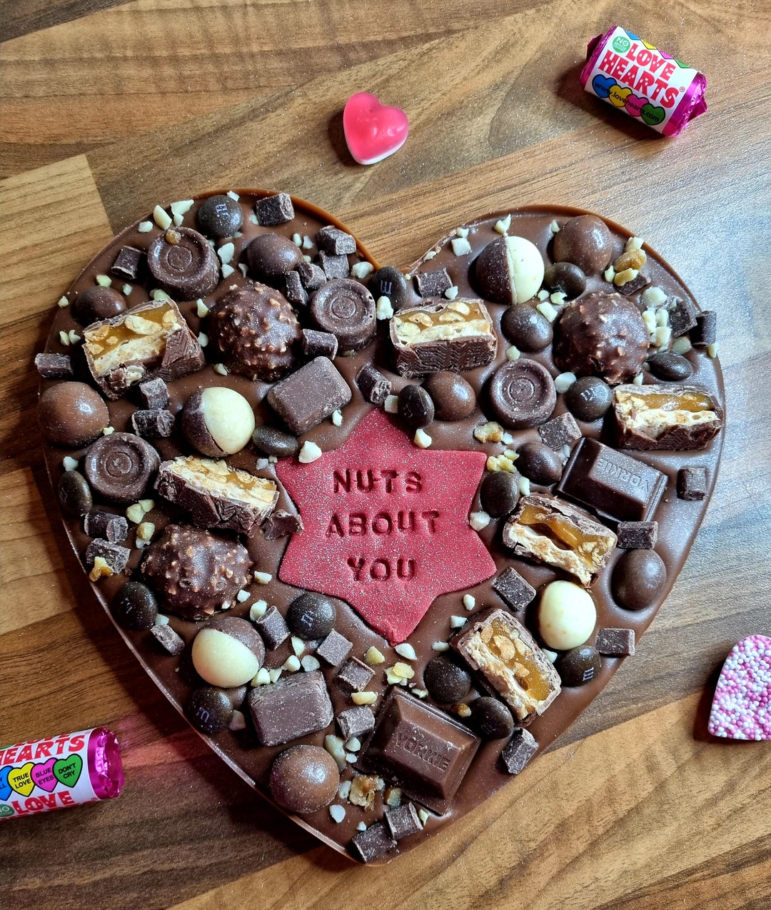 Large Luxury Heart Nuts About You Slab, Chocolate, Chocolate Slab, Gift ...