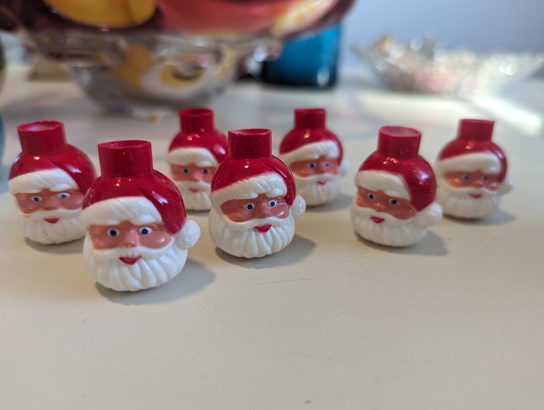 Vintage Mini Santa Clause Christmas Light Covers Lot of Seven - Etsy