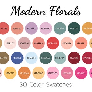 Modern Florals, Color Swatches, Color Palette, iPad - Etsy