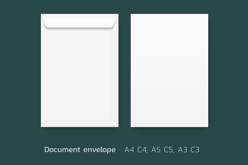 Paper Envelop Mockup A4 C4, A5 C5, A3 C3 Template, Vector Template for ...