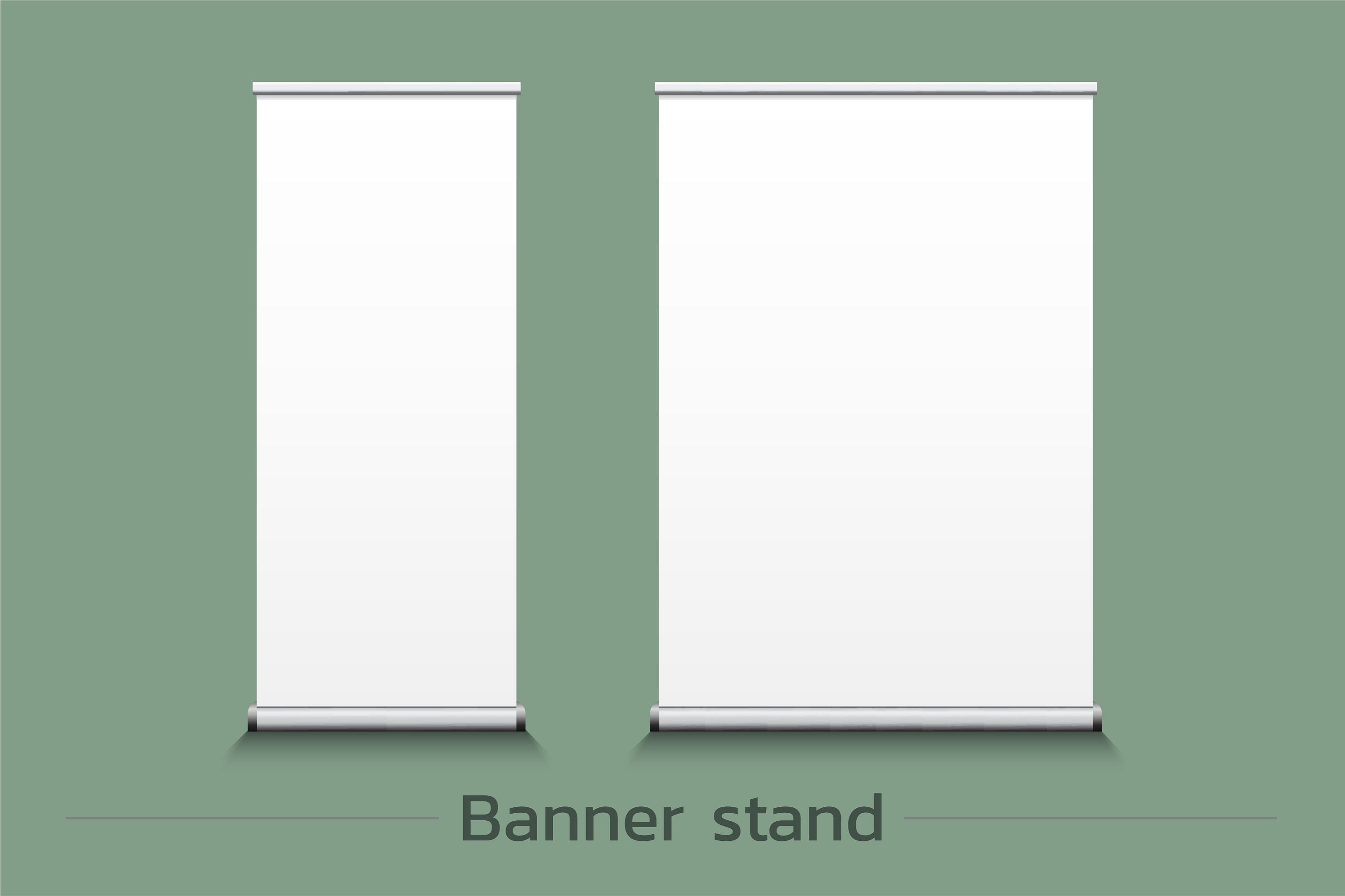 Rollup Banners Stand. Blank Template Mockups. Exhibition Stand Roll-up ...