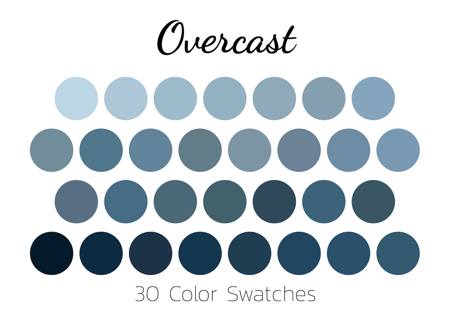 Overcast, Color Swatches, Color Palette, iPad - Etsy