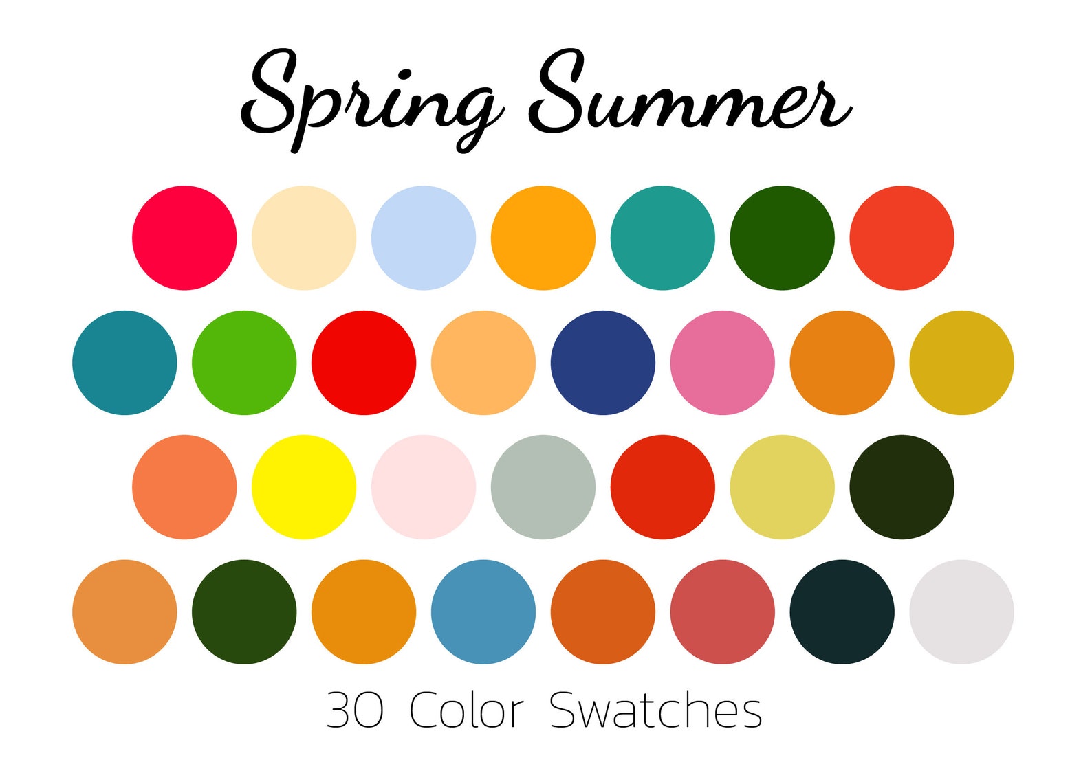 Spring Summer, Color Swatches, Color Palette, iPad - Etsy