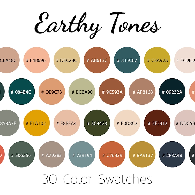 Earthy Color Palette - Etsy