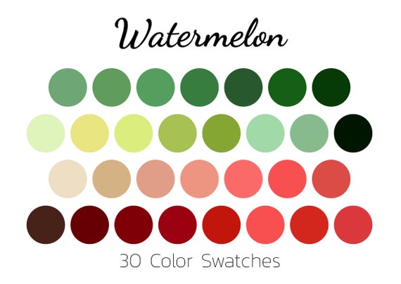 Watermelon Color Swatches Color Palette Ipad | Etsy