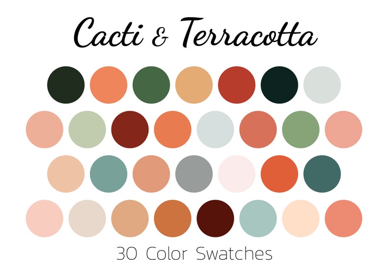 Cacti Terracotta, Color Swatches, Color Palette, iPad - Etsy