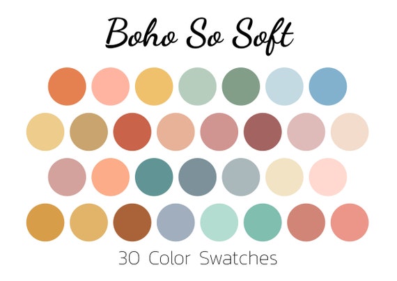 Boho-so-soft Color Swatches Color Palette Ipad Color | Etsy