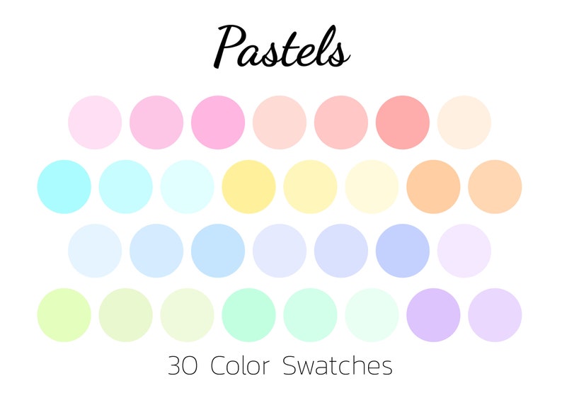 Pastels, Color Swatches, Color Palette, iPad - Etsy