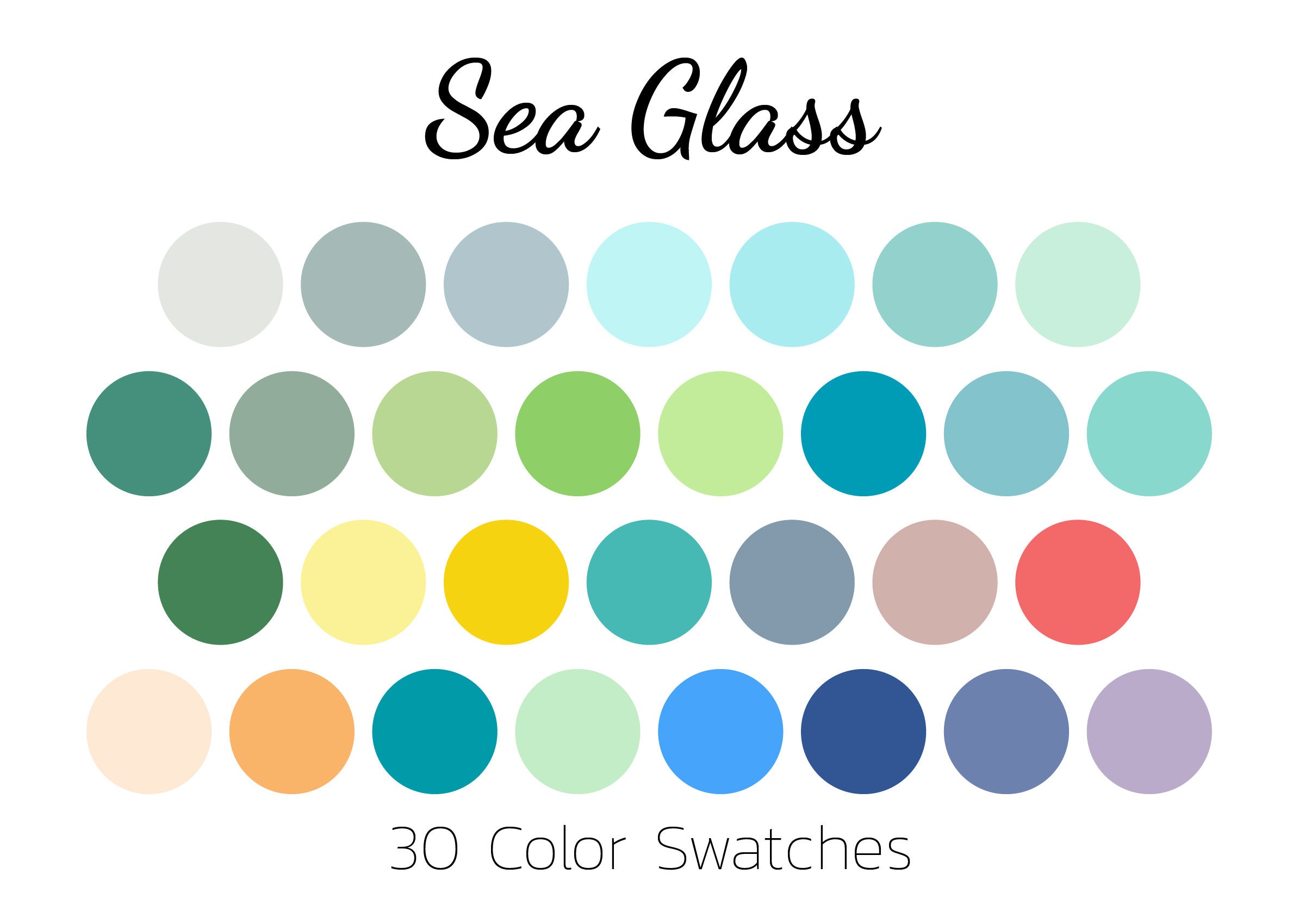 Vidrio marino, Muestras de color, Paleta de colores, iPad - Etsy España