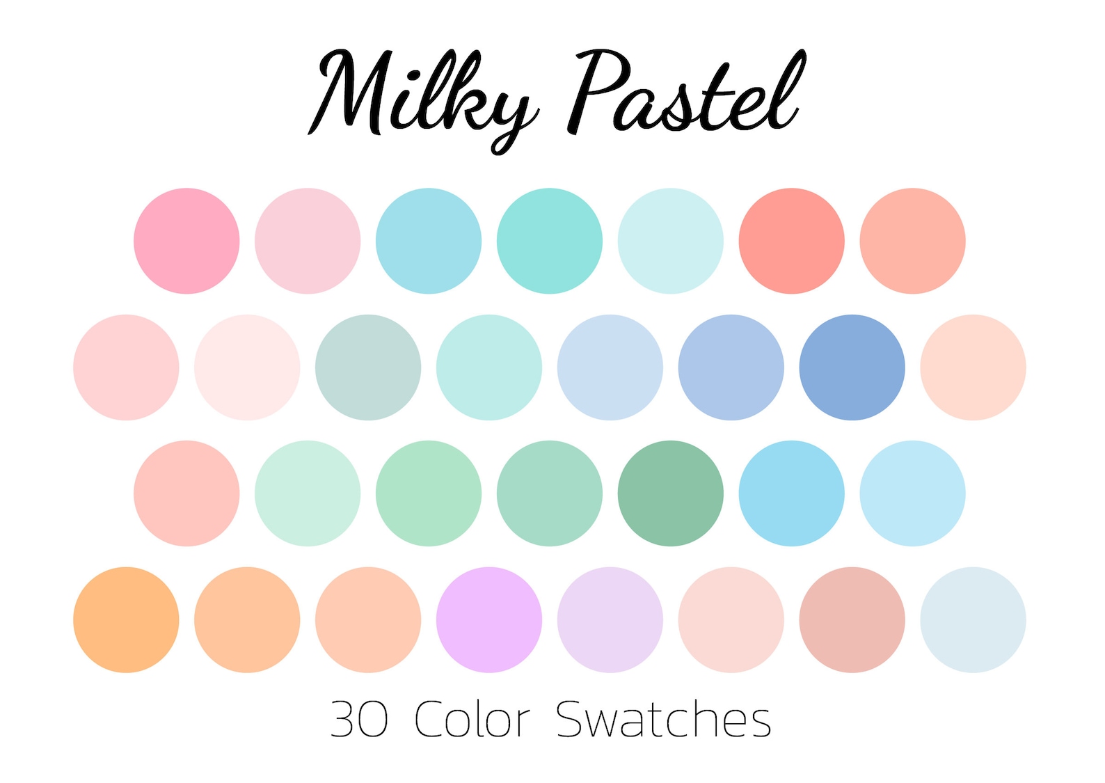 Milky Pastel, Color Swatches, Color Palette, iPad - Etsy