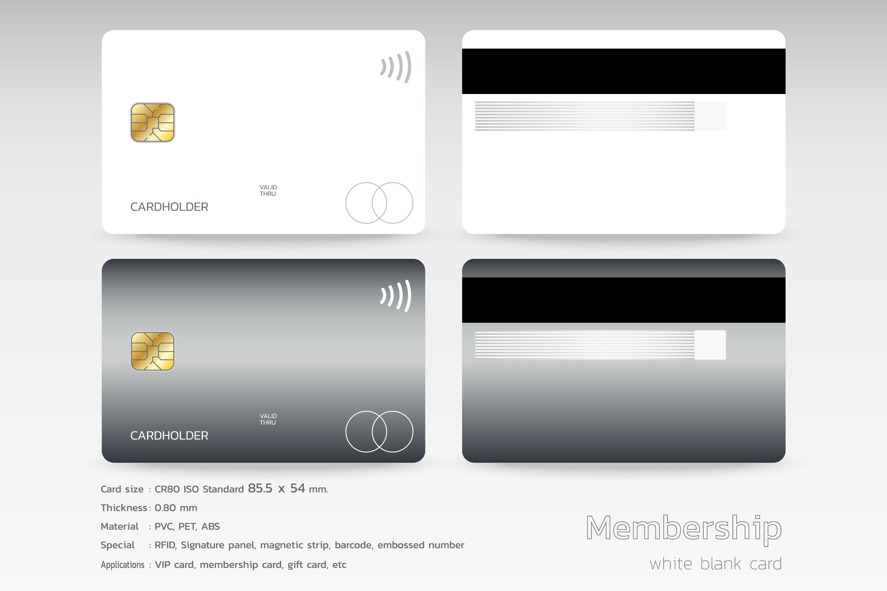 Membercard Template Modern Simple Design Printable Cards - Etsy UK
