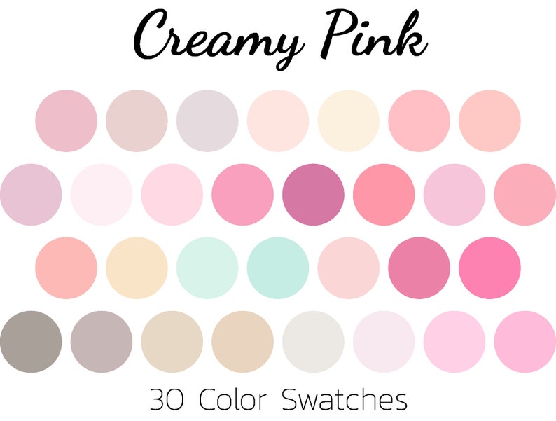 Creamy Pink, Color Swatches, Color Palette, iPad - Etsy