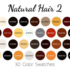 Natural Hair 2, Color Swatches, Color Palette, iPad - Etsy