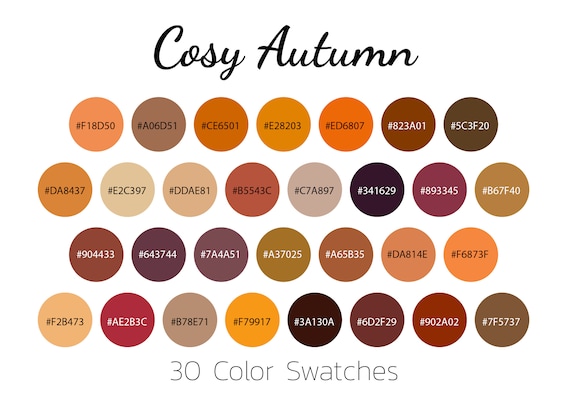 Cosy Autumn Color Swatches Color Palette iPAD