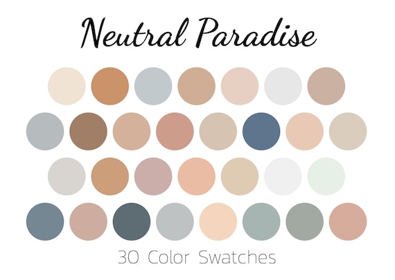 Neutral Paradise Color Swatches Color Palette Ipad | Etsy