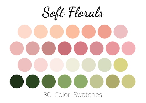 Soft Florals Color Swatches Color Palette Ipad - Etsy