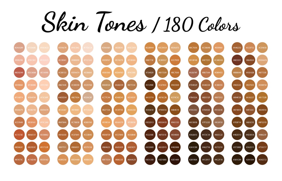 Skin Tones, Color Swatches, Color Palette, iPad - Etsy