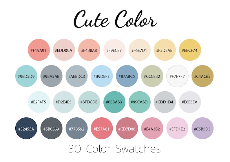 Cute Color, Color Swatches, Color Palette, iPad - Etsy