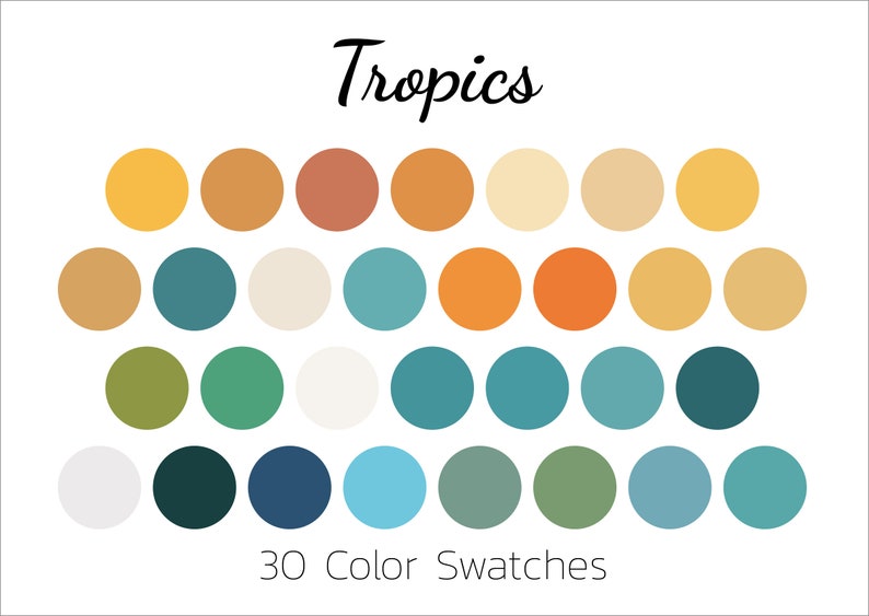 Tropic, Color Swatches, Color Palette, iPad - Etsy
